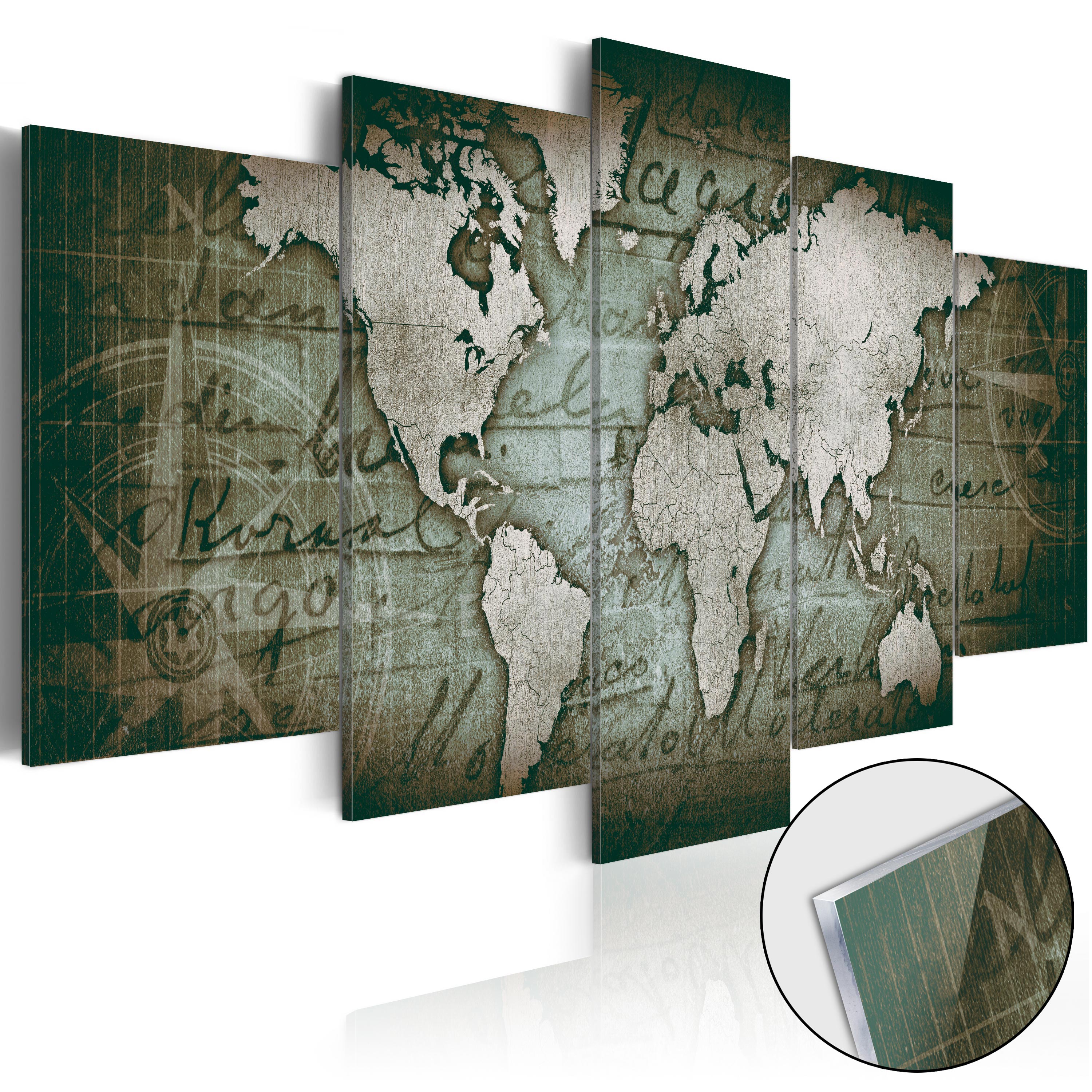 Acrylic Glass Wall Art Image Photo Print World Map Travel k-A-0062-k-n ...