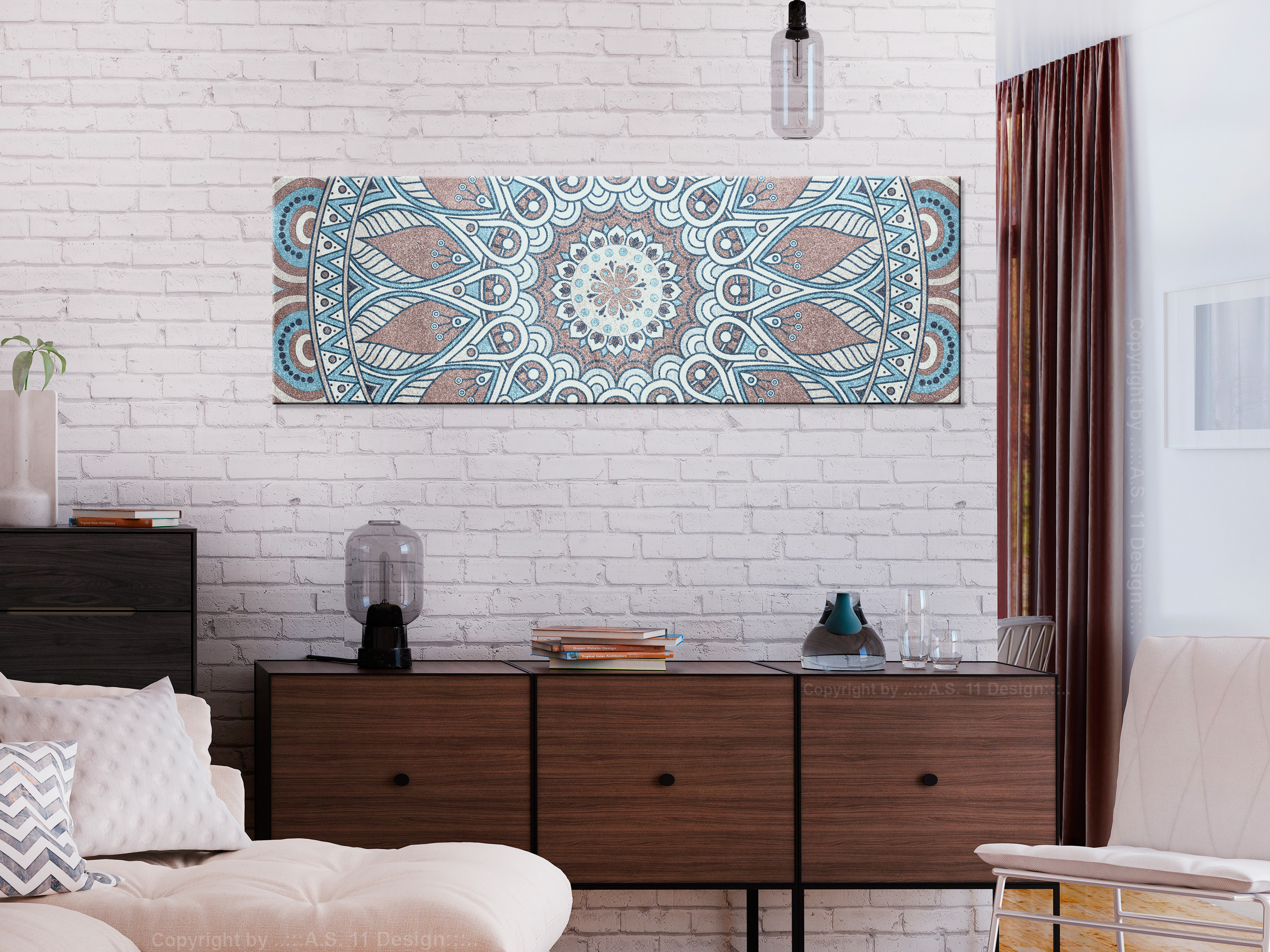 MANDALA ORIENTAL Canvas Print Framed Wall Art Picture Photo Image f-A ...