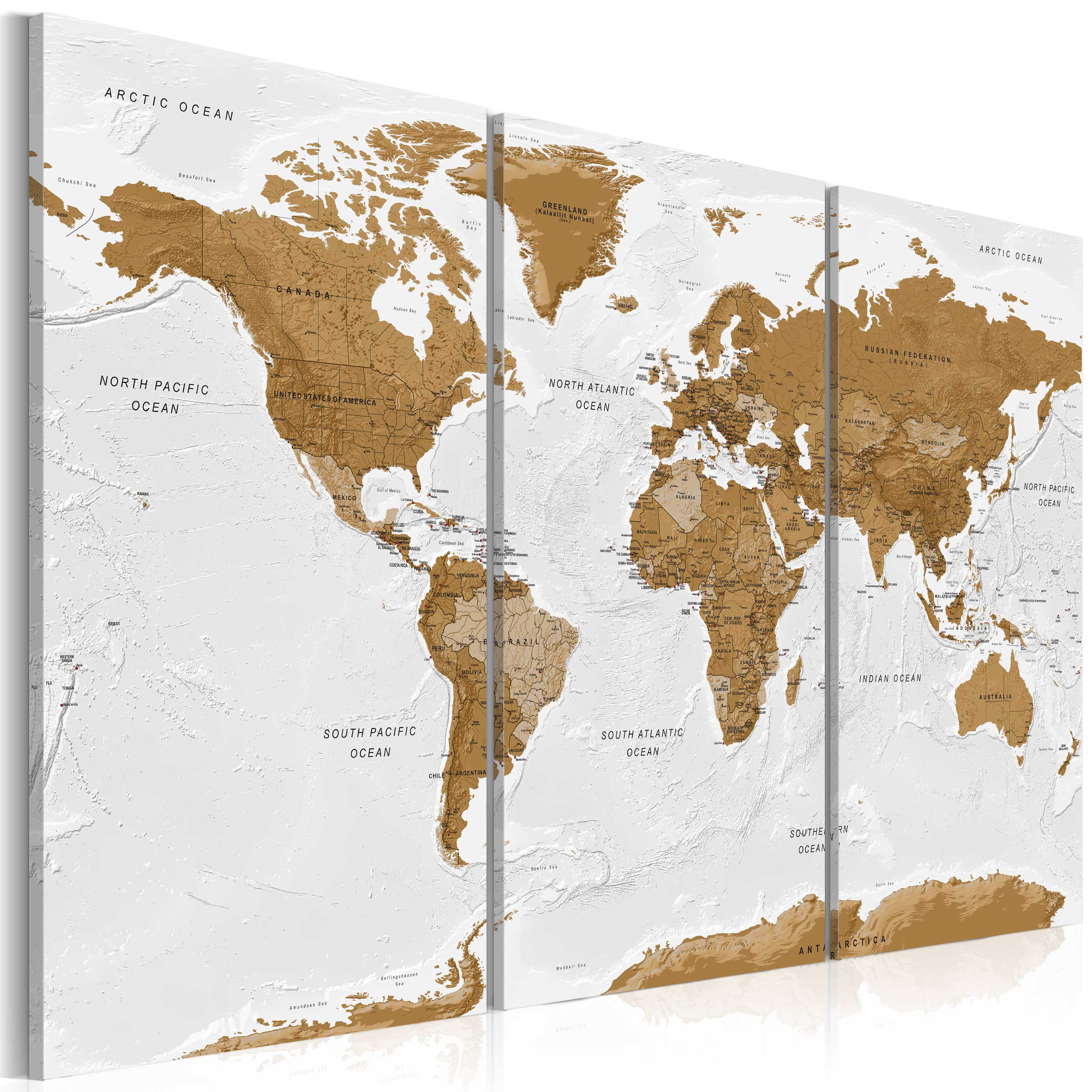 WORLD MAP Canvas Print Framed Wall Art Picture Photo Image k-A-0104-b-f ...